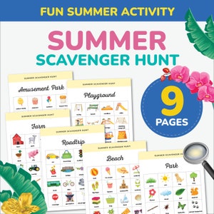 Summer Scavenger Hunt Game Outdoor Treasure Hunt Printable Scavenger ...