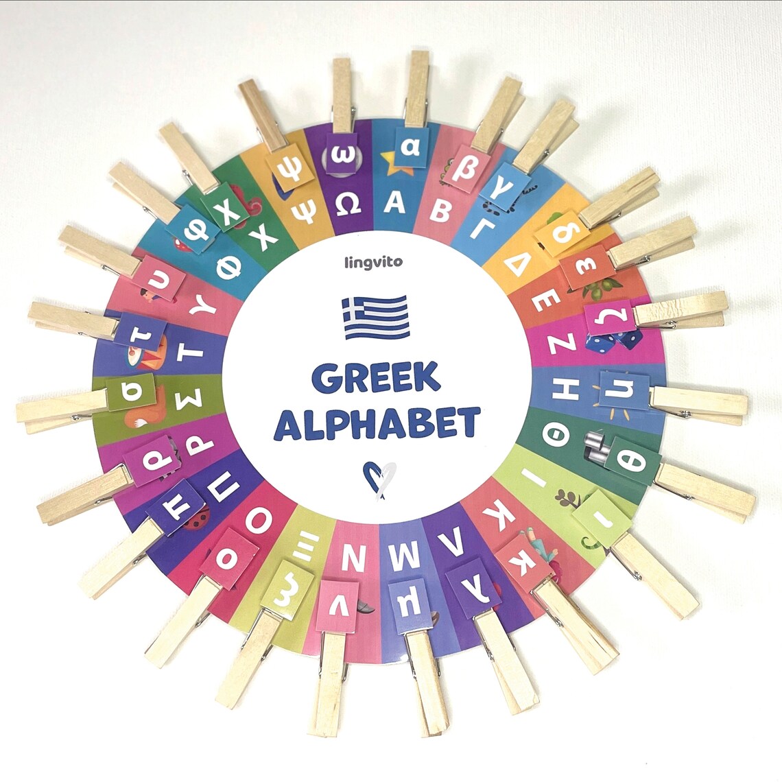 Greek Alphabet Wheel Greek Educational Toy Learning Greek Teacher ...