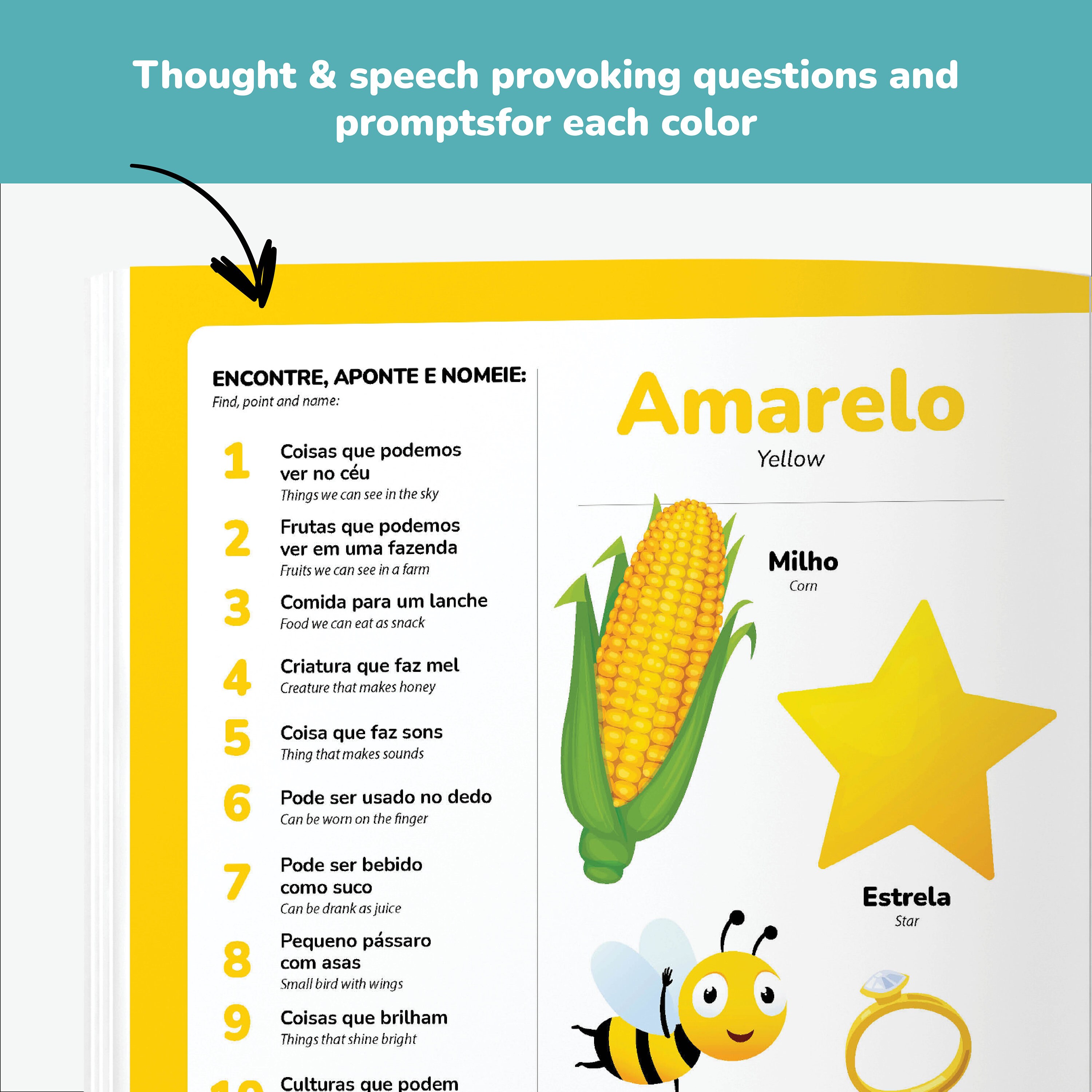 Portuguese Colors Book for Kids Portuguese Language Portuguese English ...