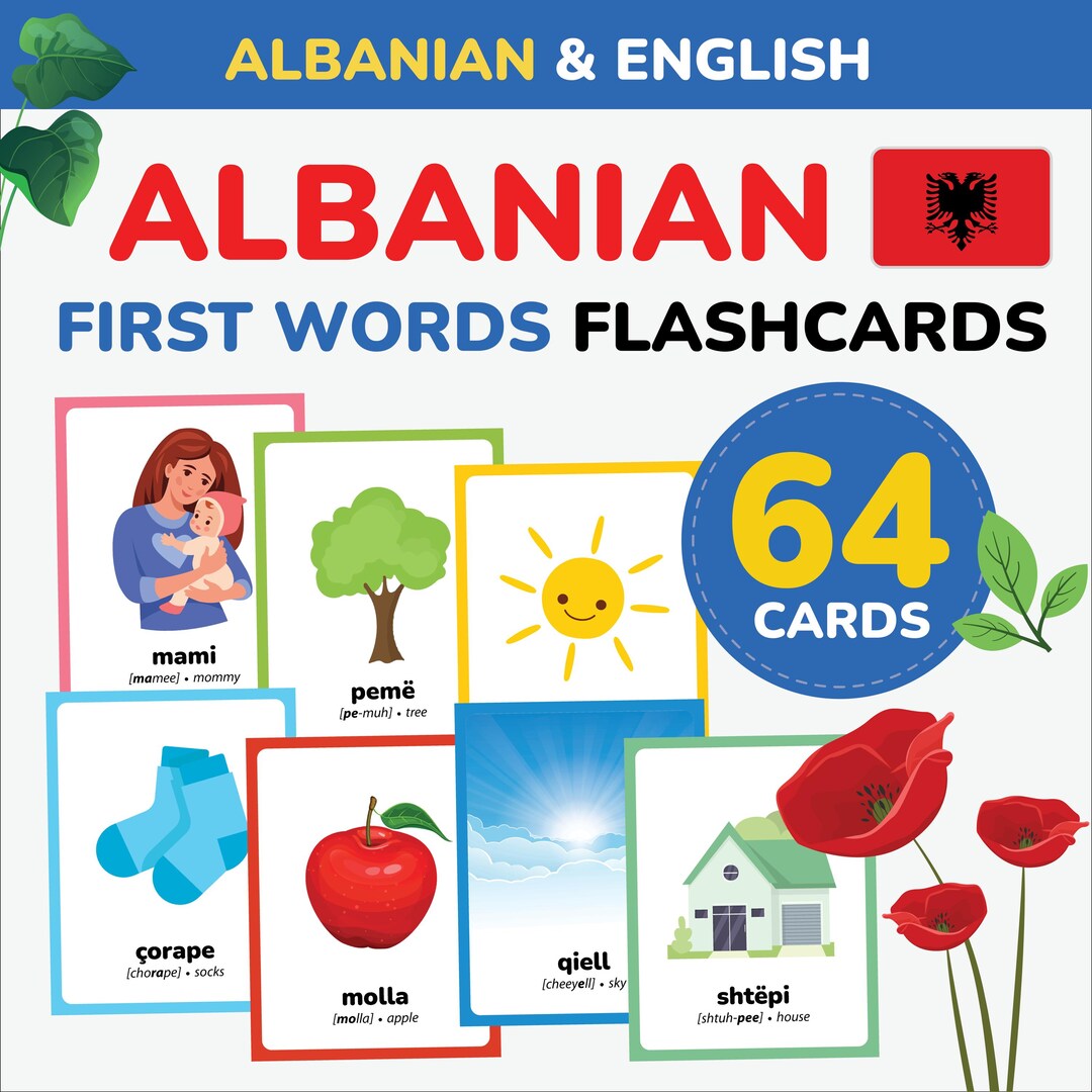 Albanian First Words Flashcards Learn Albanian Language Albanian ...