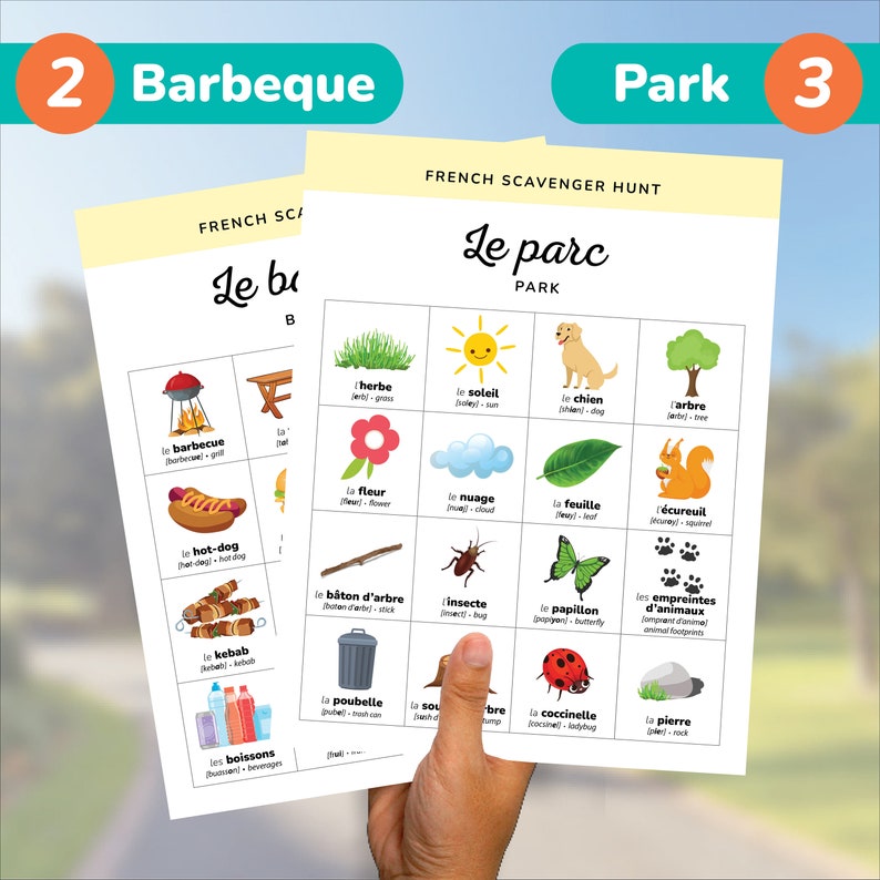French Summer Scavenger Hunt Game Learn French Kids French Education ...
