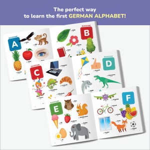 German Alphabet Book First Teach German Words Bilingual Education Learn ...