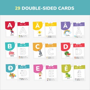 Vietnamese Alphabet Flashcards Tracing Vietnamese Letters Language ...