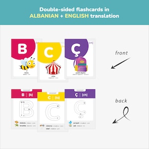 Albanian Alphabet Flashcards Tracing Albanian Letters Albanian Language ...