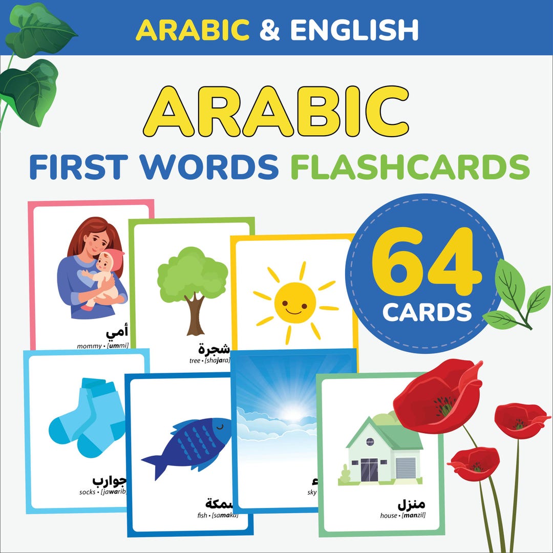 Arabic First Words Flashcards Learn Arabic Language Arabic Vocabulary ...