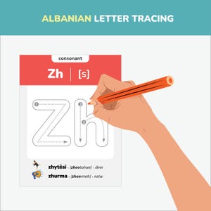Albanian Alphabet Flashcards Tracing Albanian Letters Albanian Language ...
