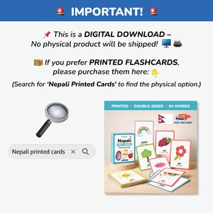 DIGITAL Nepali First Words Flashcards Nepali Letters Cards Learn Nepali ...