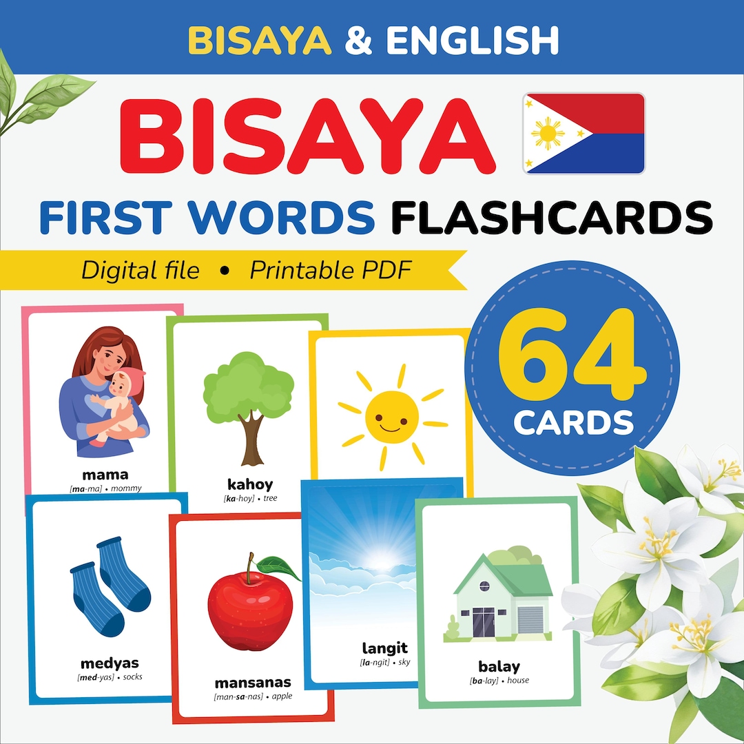 Bisaya First Words Flashcards Learn Bisaya Language Bisaya Vocabulary ...
