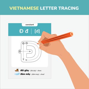 Vietnamese Alphabet Flashcards Tracing Vietnamese Letters Language ...