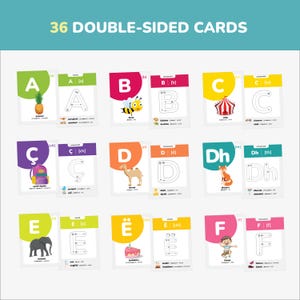 Albanian Alphabet Flashcards Tracing Albanian Letters Albanian Language ...