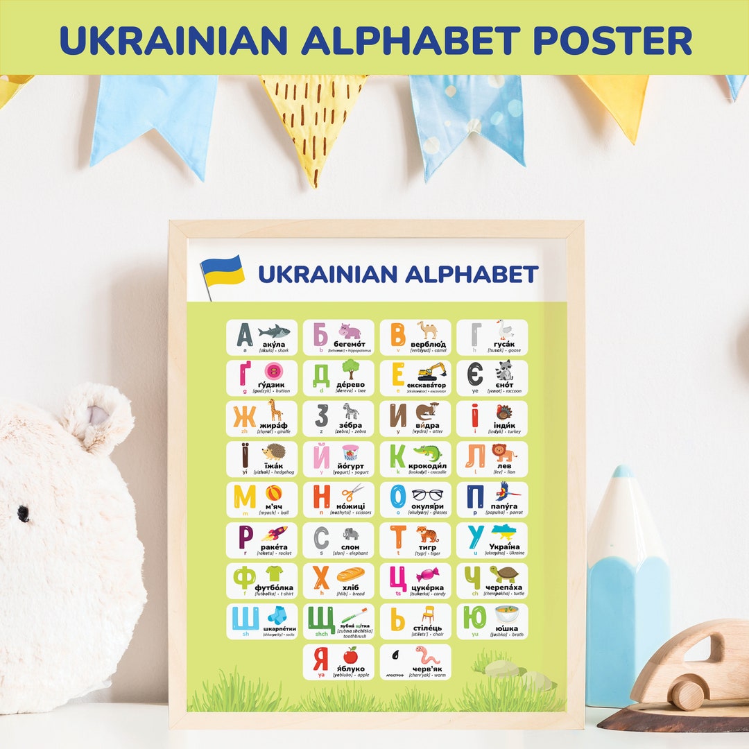 Ukrainian Bilingual Alphabet Poster Learn Ukrainian - Etsy