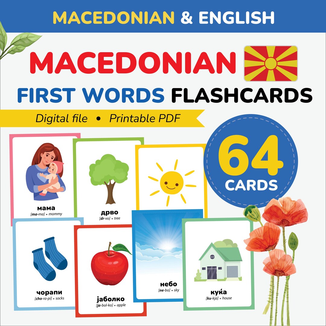 Macedonian First Words Flashcards Learn Macedonian Language Macedonian ...