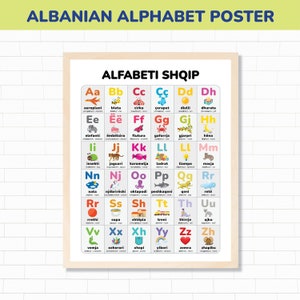 Albanian Alphabet Poster Teach Albanian Letters Educational ABC Print ...
