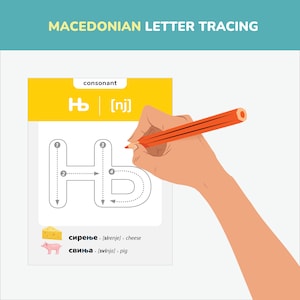 Macedonian Alphabet Flashcards Tracing Macedonian Letters Macedonian ...