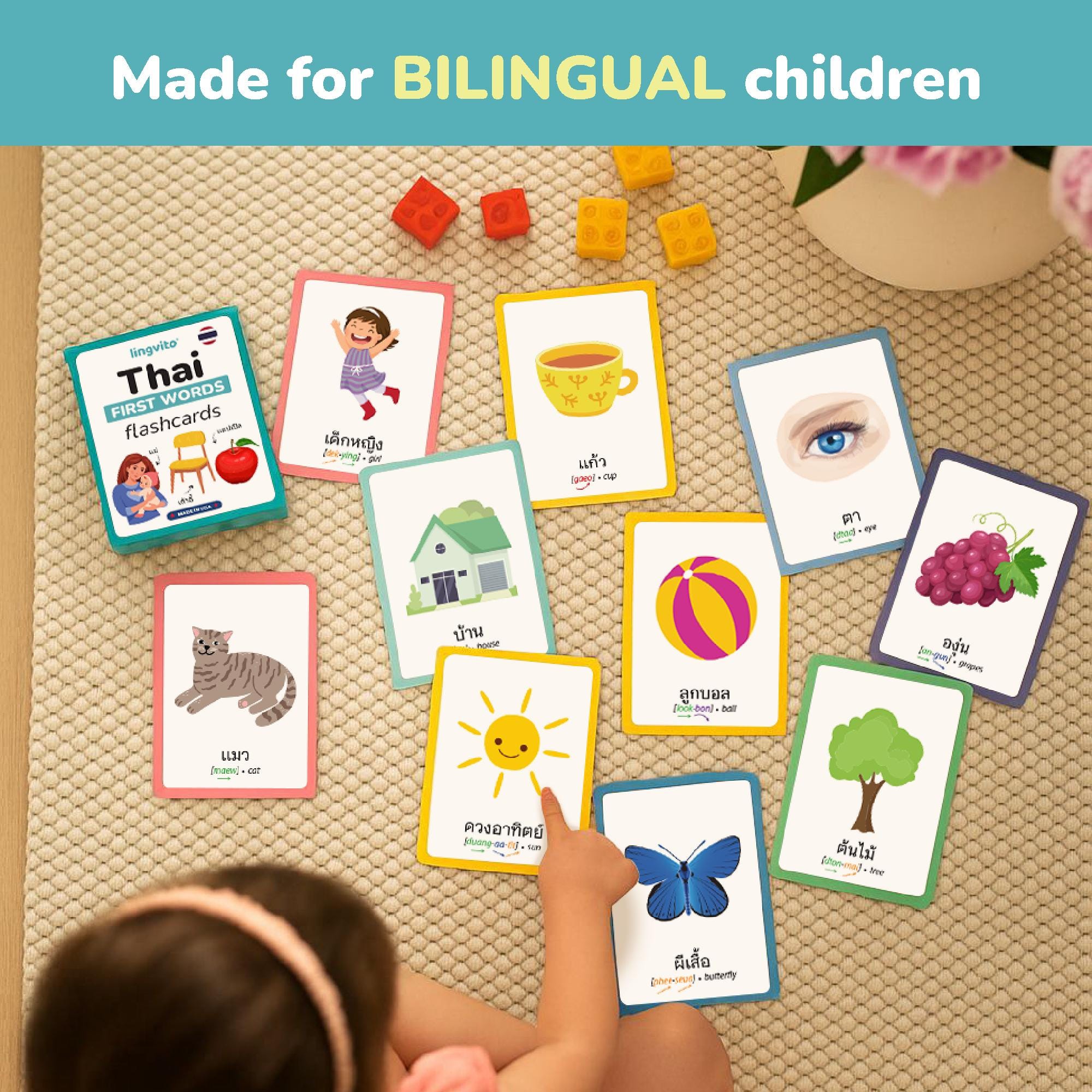 PRINTED Thai Flashcards First Words Learn Thai Language for Kids and ...
