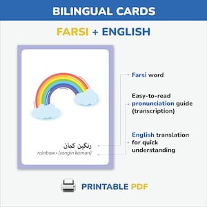 Farsi Persian Flashcards First Words Learn Farsi Language Farsi ...