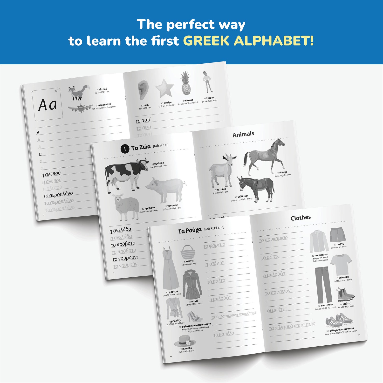 Greek Handwriting Workbook Greek Alphabet Worksheet Greek Writing ...