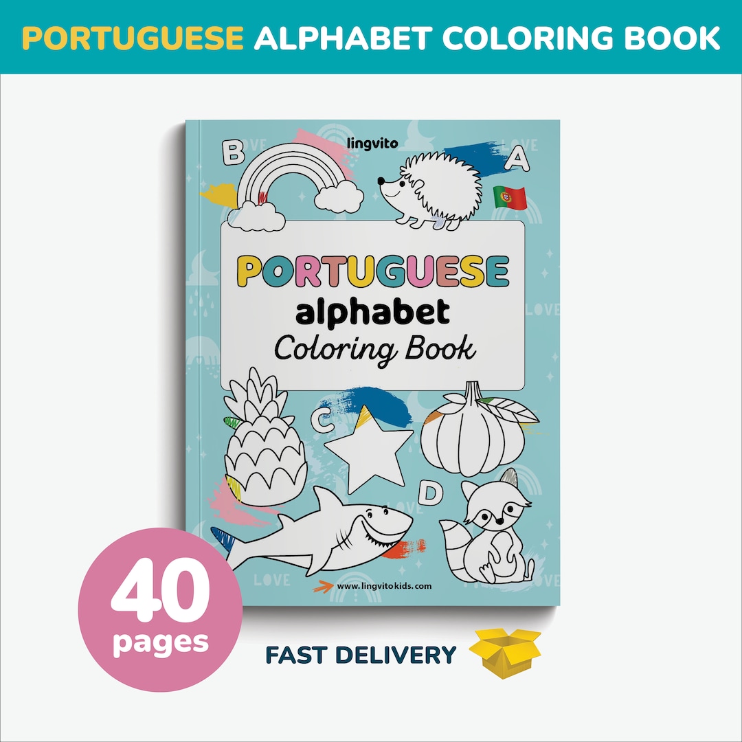 Portuguese Alphabet Coloring Book Portuguese Books for Kids Learn ...