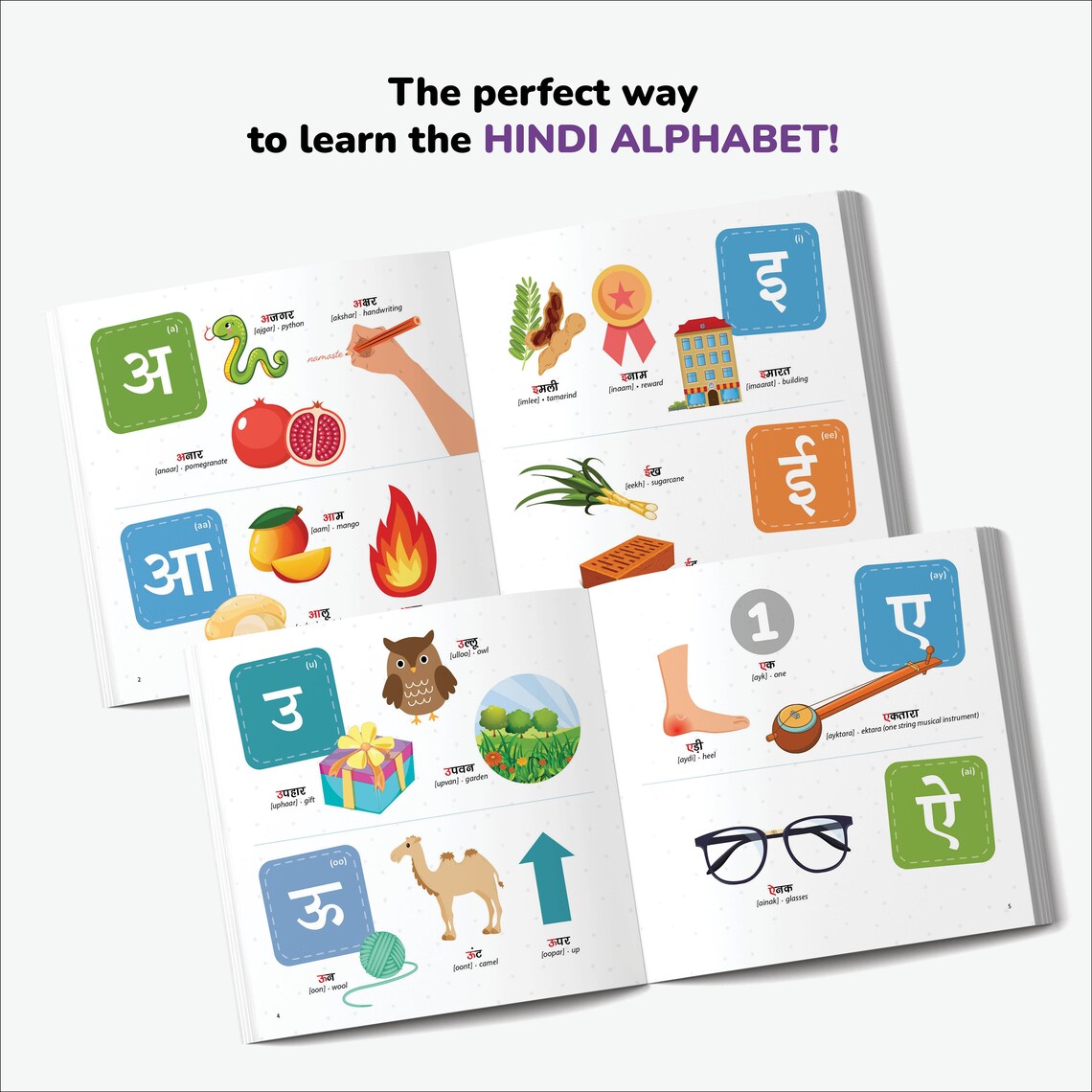 Hindi Alphabet Book First Hindi Words Bilingual Education - Etsy