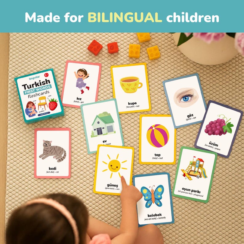 PRINTED Turkish Flashcards First Words Turkish Language Learn Turkish ...