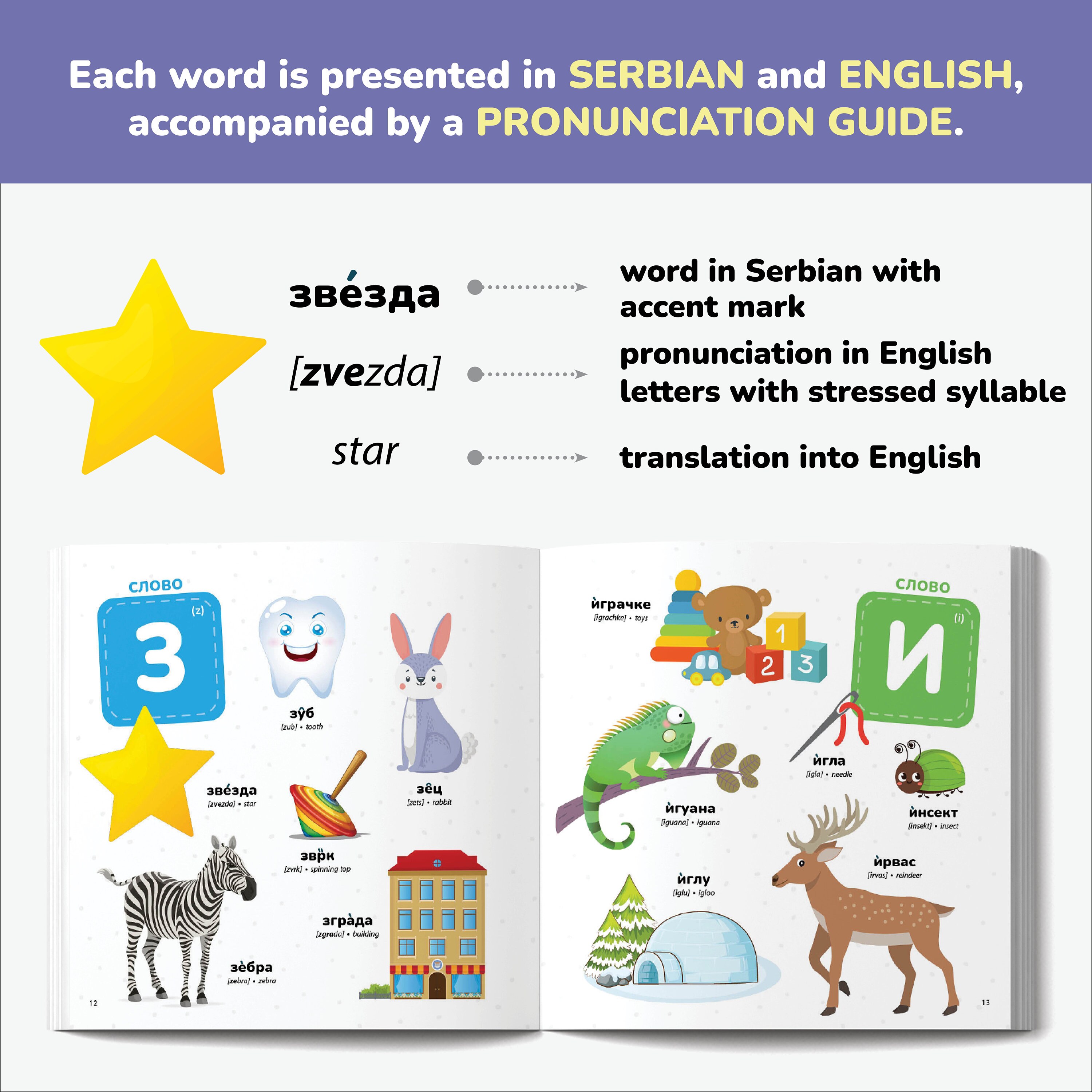 Serbian Alphabet Book Teach Serbian Words Bilingual Education Learn ...