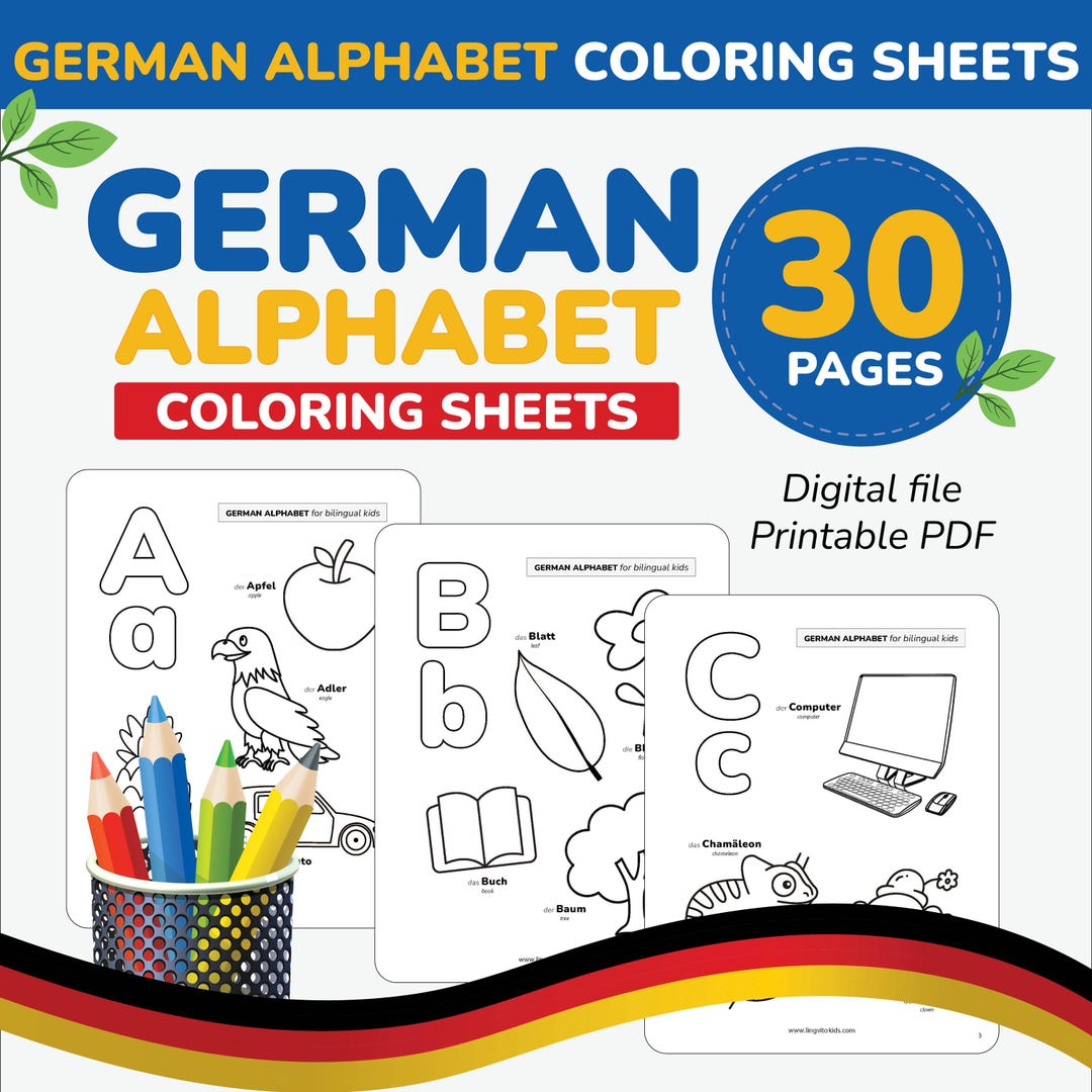 German Alphabet Coloring Sheets Tracing Letter Font German Printable ...