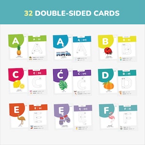 Polish Alphabet Flashcards Tracing Polish Letters Language Polish ...