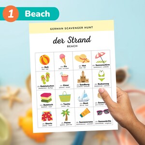 German Summer Scavenger Hunt Game Learn German Kids German Education ...