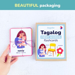 PRINTED Tagalog Flashcards First Words Tagalog Language Learn Tagalog ...