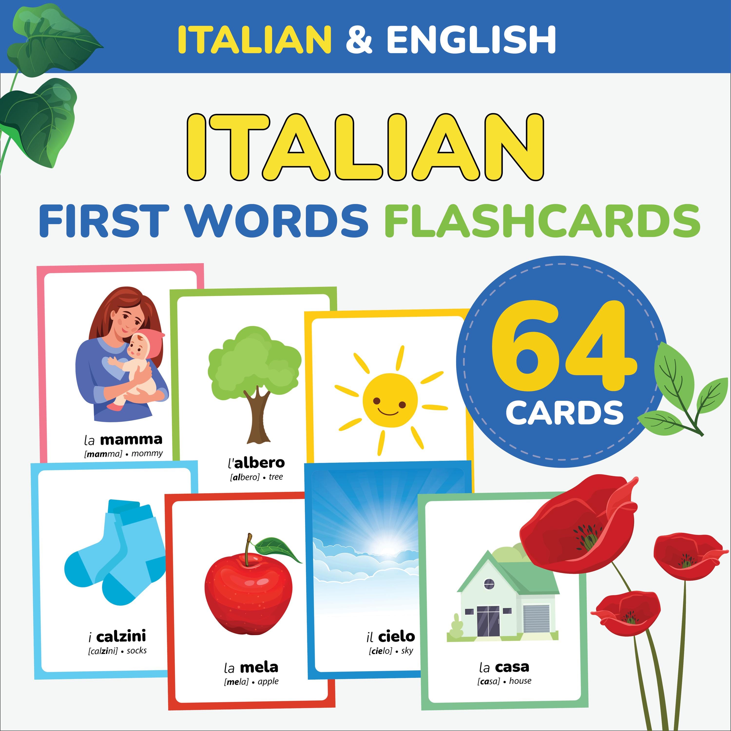 Italian First Words Flashcards Learn Italian Language Italian ...