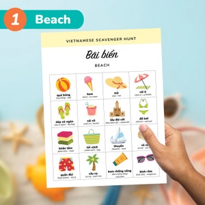 Vietnamese Summer Scavenger Hunt Game Learn Vietnamese Kids Vietnamese ...