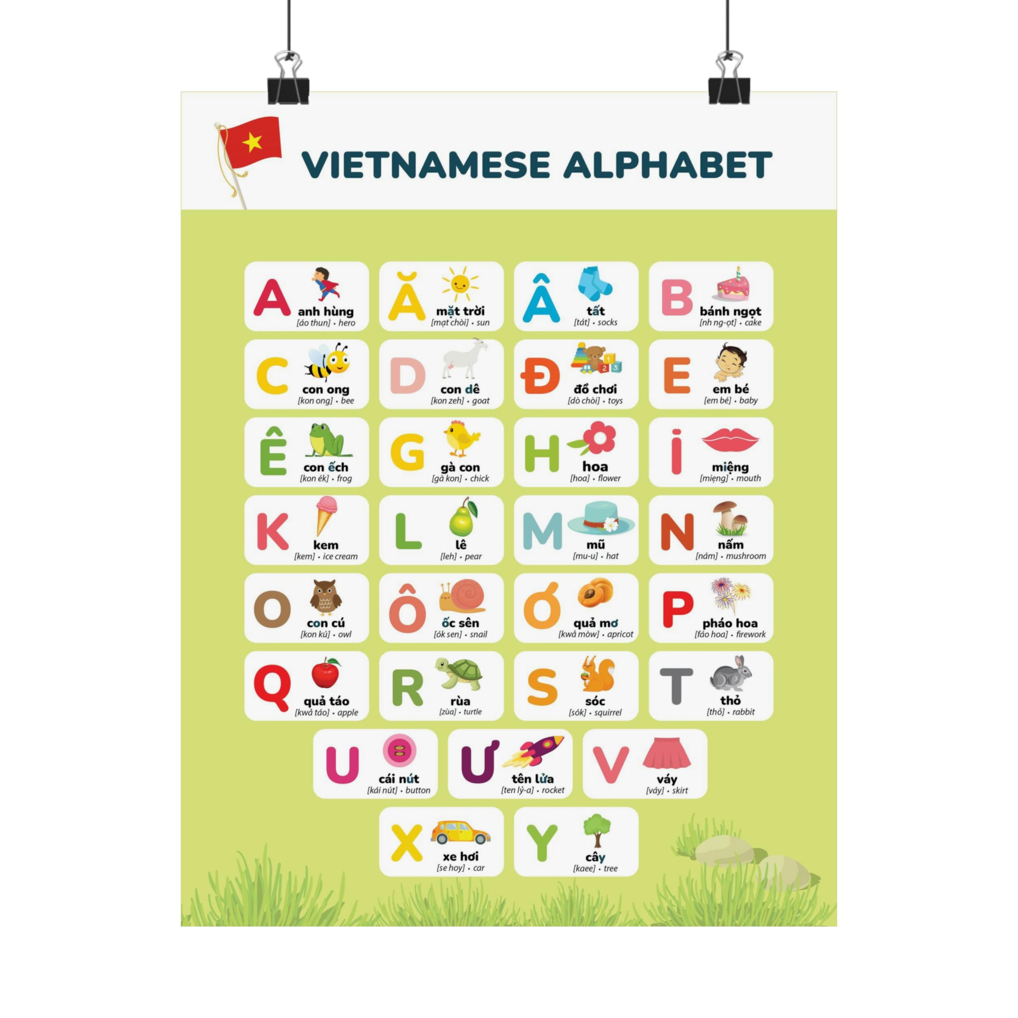 Vietnamese Alphabet Poster, Vietnamese Bilingual Alphabet Poster, Learn ...