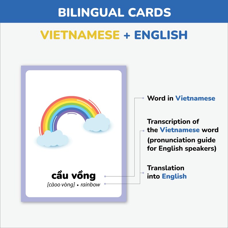 Vietnamese First Words Flashcards Learn Vietnamese Language Vocabulary ...