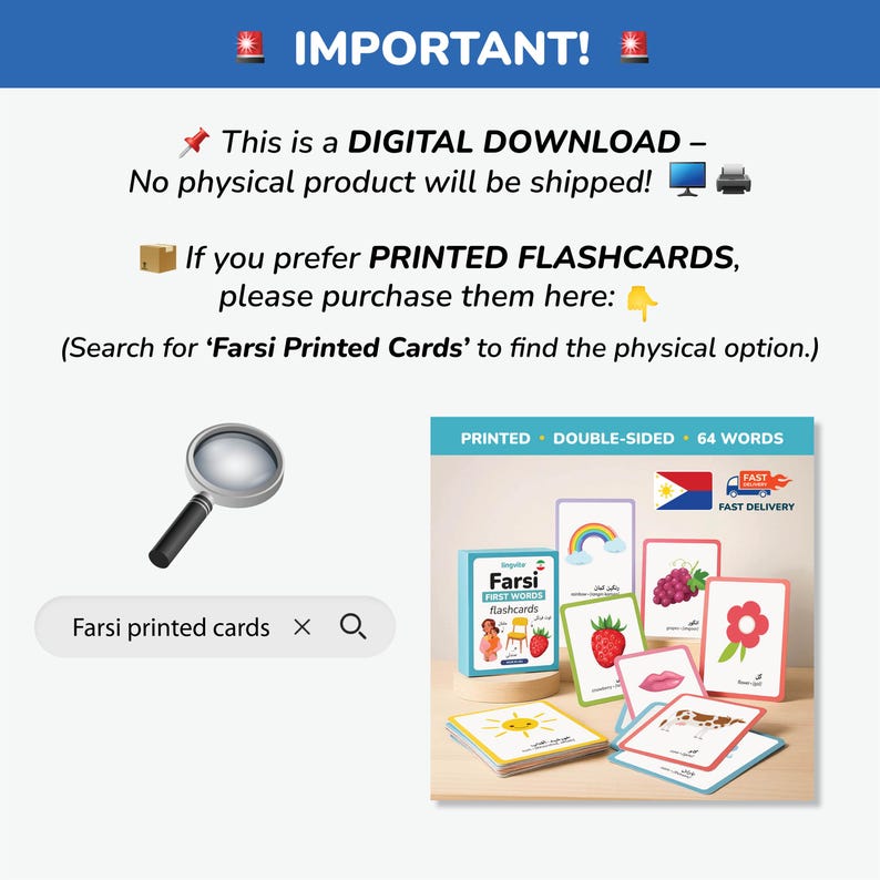 Farsi Persian Flashcards First Words Learn Farsi Language Farsi ...