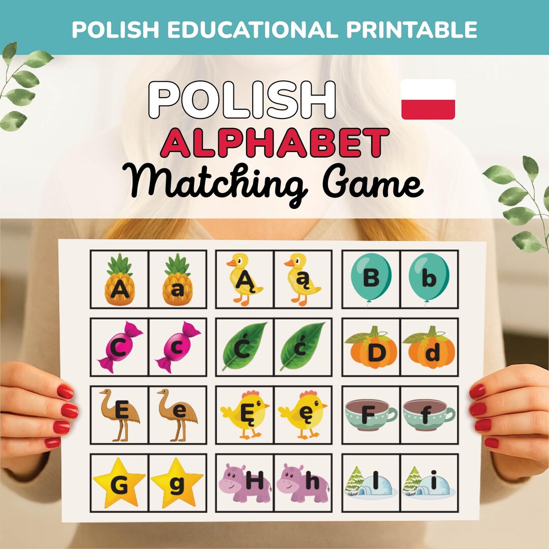 Polish Alphabet Matching Game Printable Bilingual Kids Educational ...