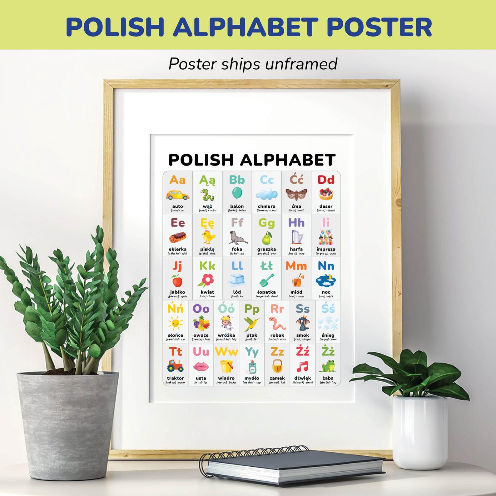 Polish Alphabet Poster Teach Polish Letters Educational ABC Print Learn ...