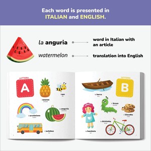 Italian Alphabet Book First Teach Italian Words Bilingual Education ...
