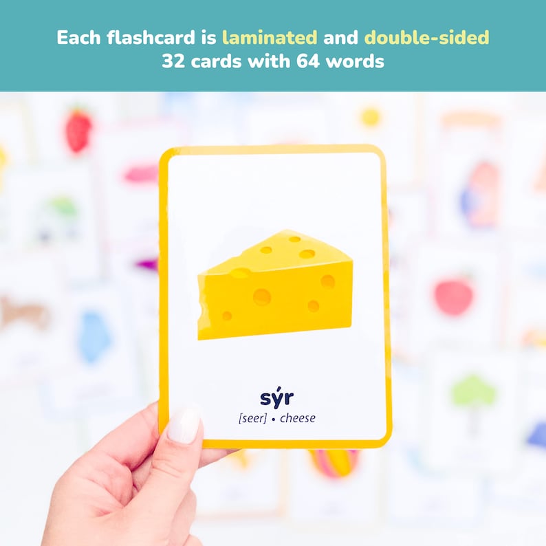 PRINTED Czech Flashcards First Words Czech Language Learn Czech Baby ...