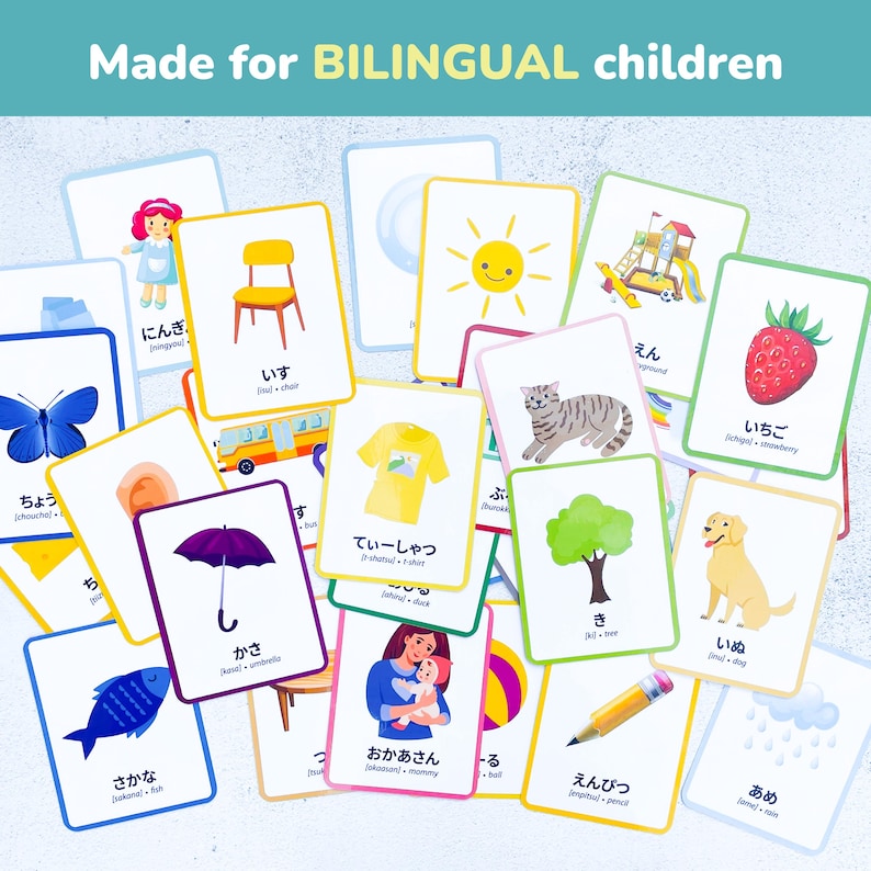 PRINTED Japanese Flashcards First Words Japanese Language Learn ...