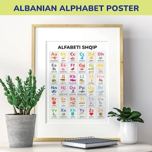 Albanian Alphabet Poster Teach Albanian Letters Educational ABC Print ...