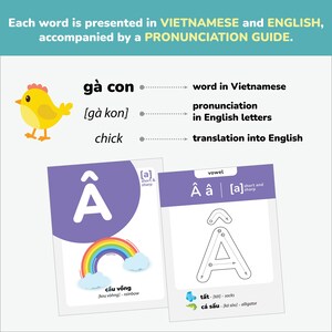 Vietnamese Alphabet Flashcards Tracing Vietnamese Letters Language ...