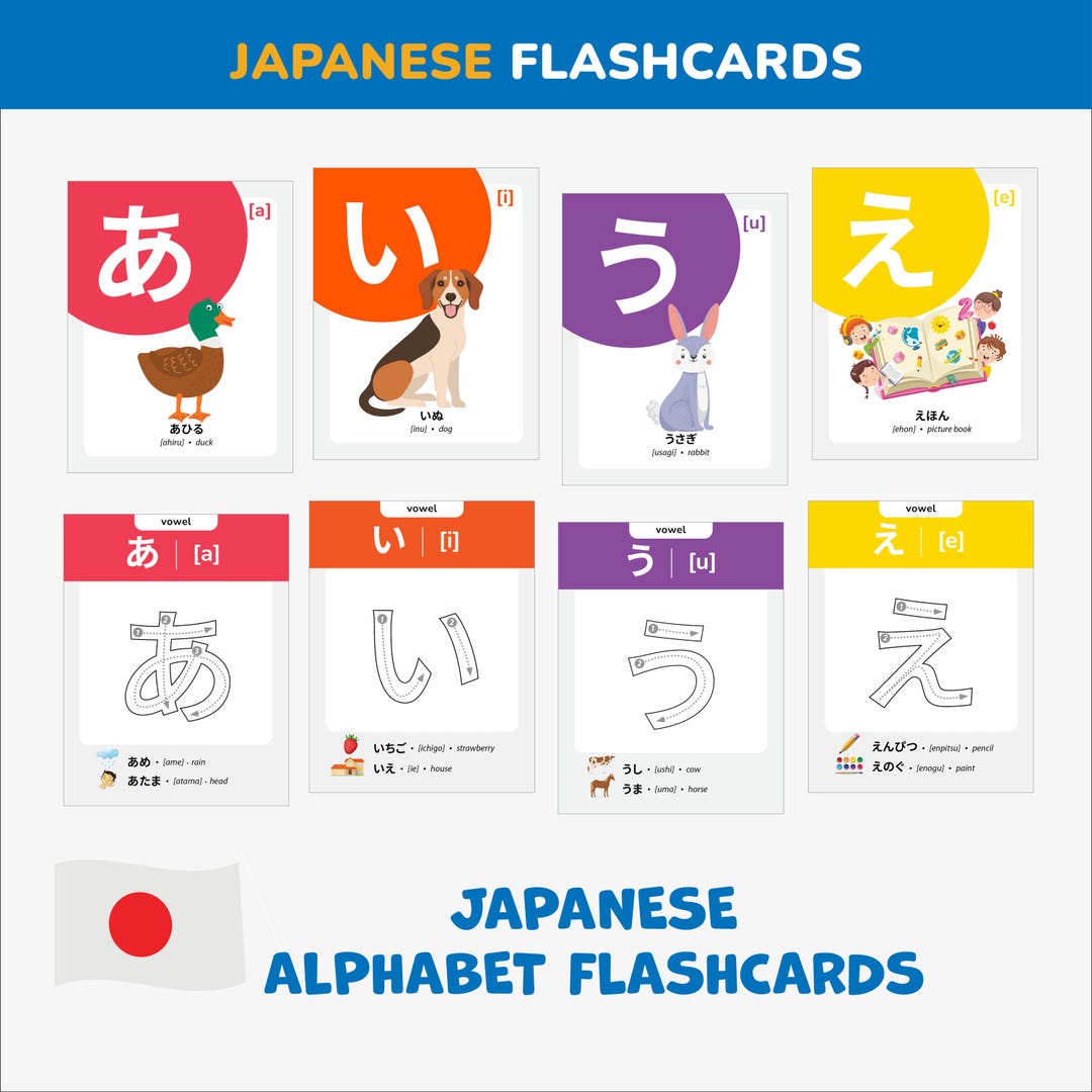 Japanese Alphabet Flashcards Tracing Japanese Letters Language Japanese ...