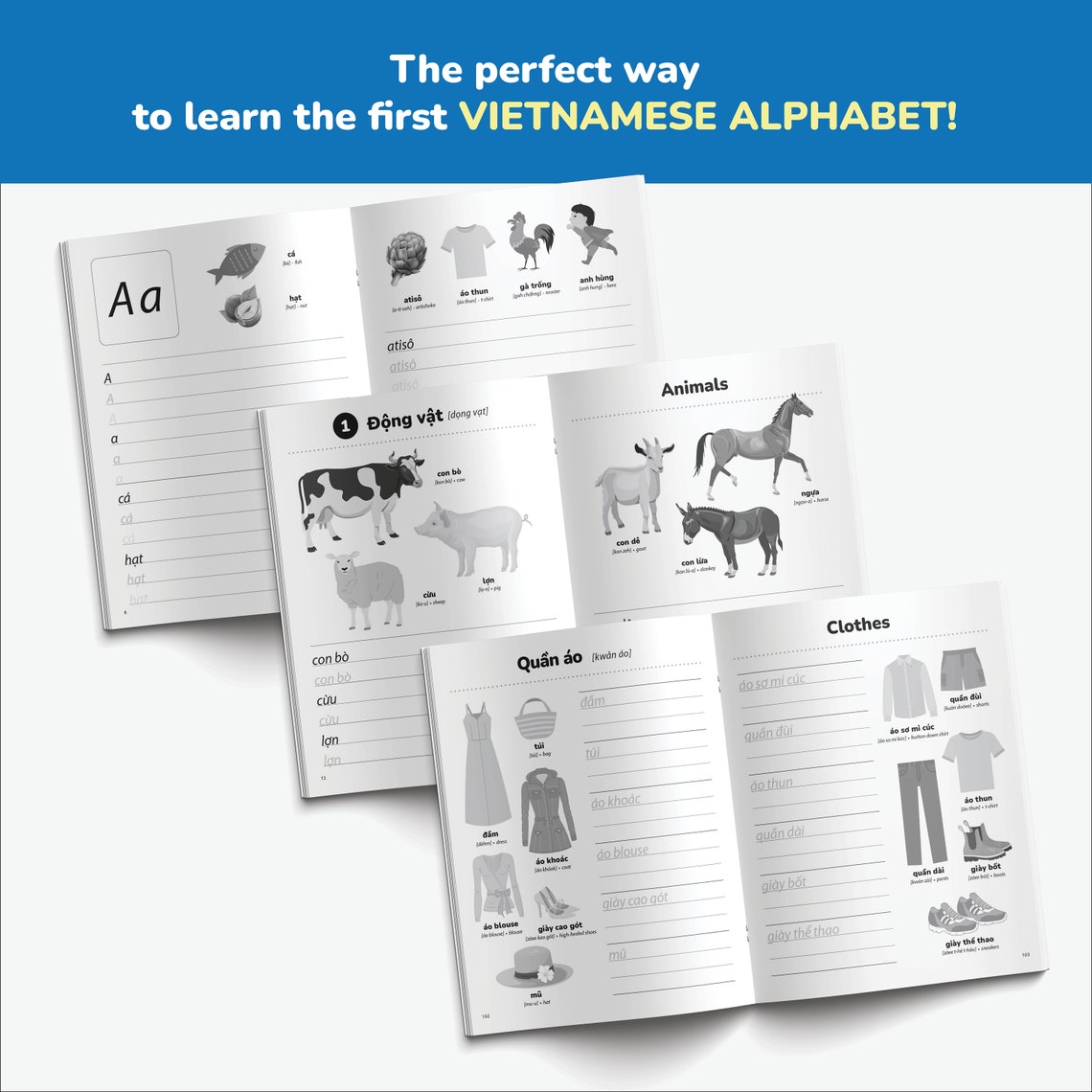 Vietnamese Handwriting Workbook Vietnamese Alphabet Worksheet ...