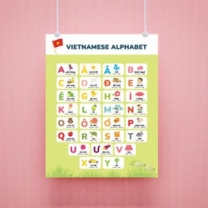 Vietnamese Alphabet Poster, Vietnamese Bilingual Alphabet Poster, Learn ...