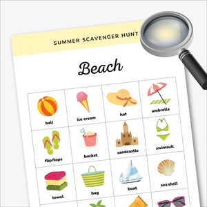 Summer Scavenger Hunt Game Outdoor Treasure Hunt Printable Scavenger ...