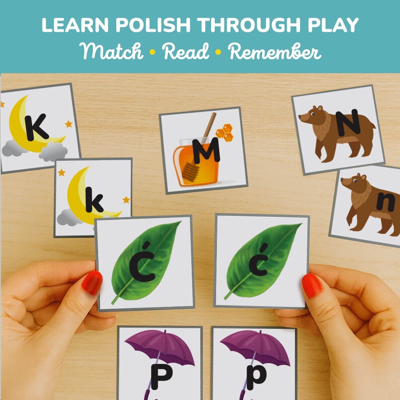 Polish Alphabet Matching Game Printable Bilingual Kids Educational ...