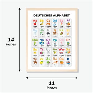 German Alphabet Poster Teach German Letters Educational ABC Print Learn ...