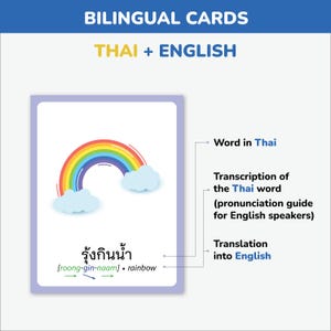 Thai First Words Flashcards Learn Thai Language Thai Vocabulary ...