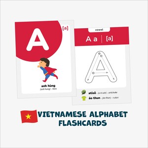 Vietnamese Alphabet Flashcards Tracing Vietnamese Letters Language ...