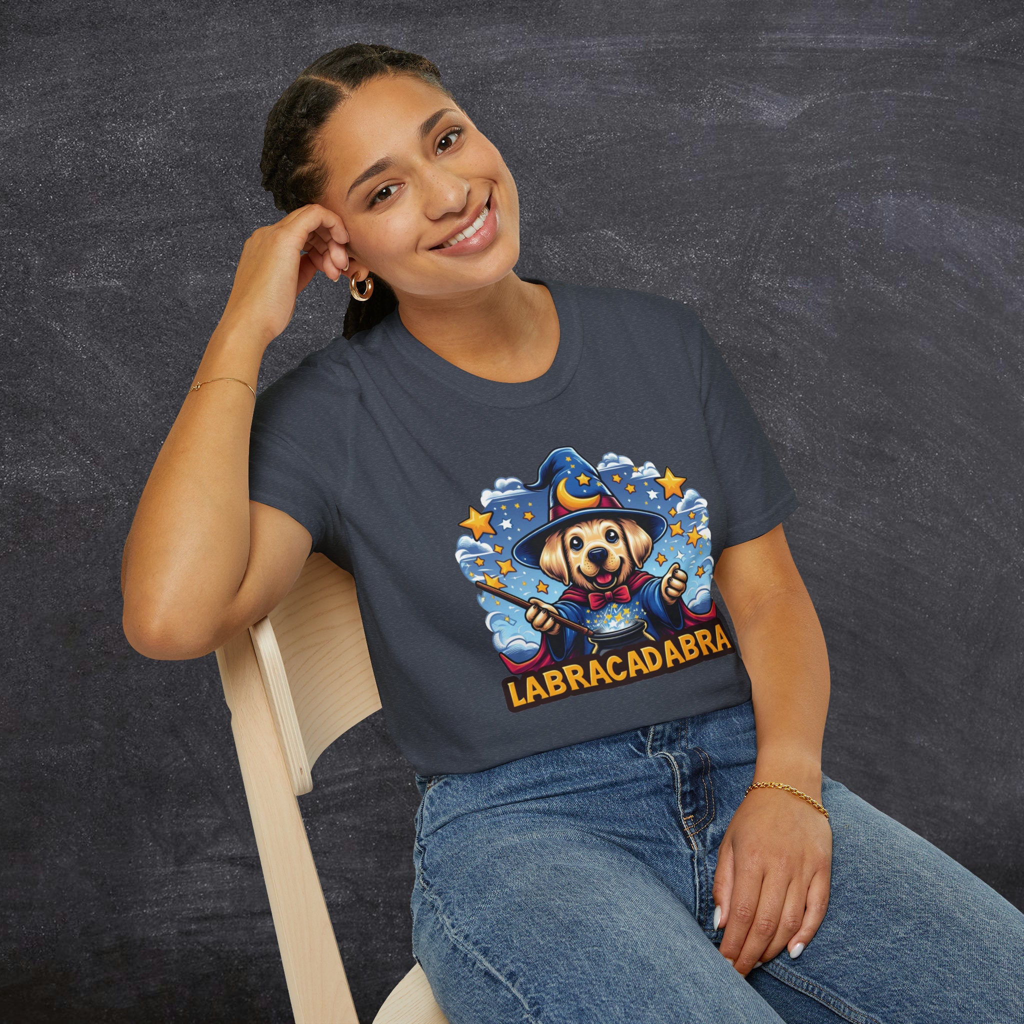 Labracadabra Tee With Cute Cartoon Labrador in Wizard Costume Light Blue Various Sizes Unisex - Etsy